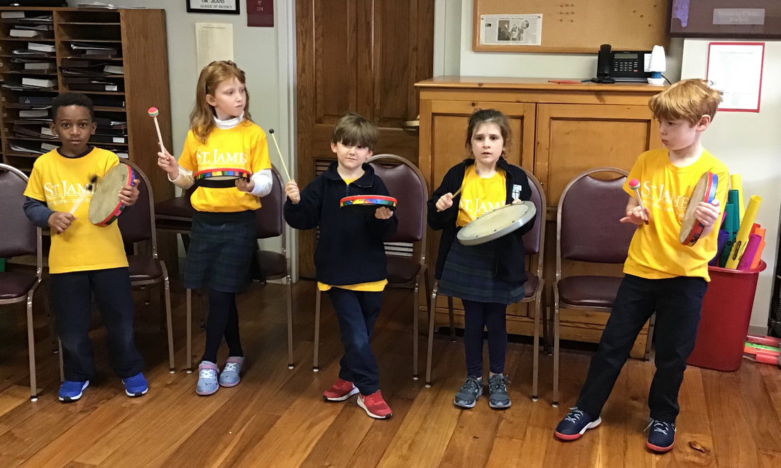 Students Play Ostinatos Using New Orff Instruments | St James Episcopal